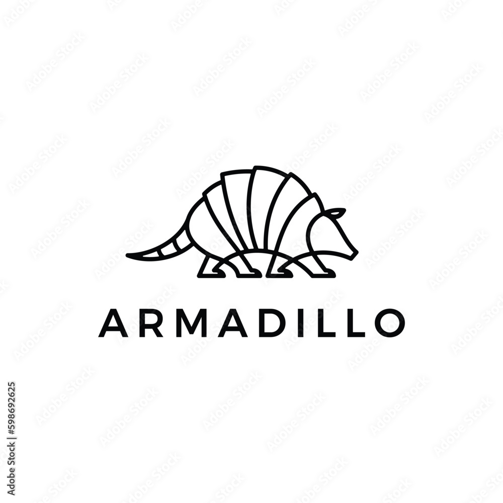 Simple Armadillo Logo Design Vector Stock Vector | Adobe Stock