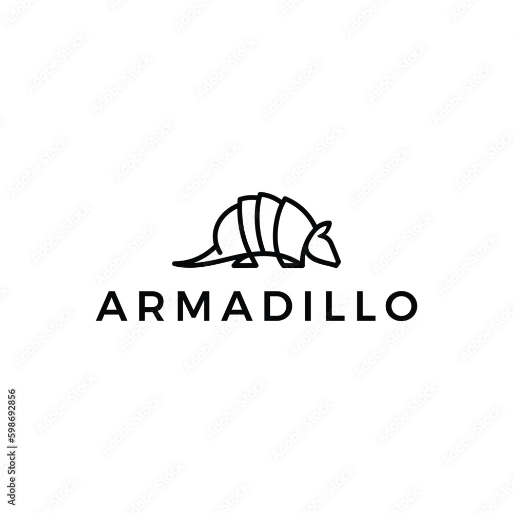 Simple Armadillo Logo Design Vector Stock Vector | Adobe Stock