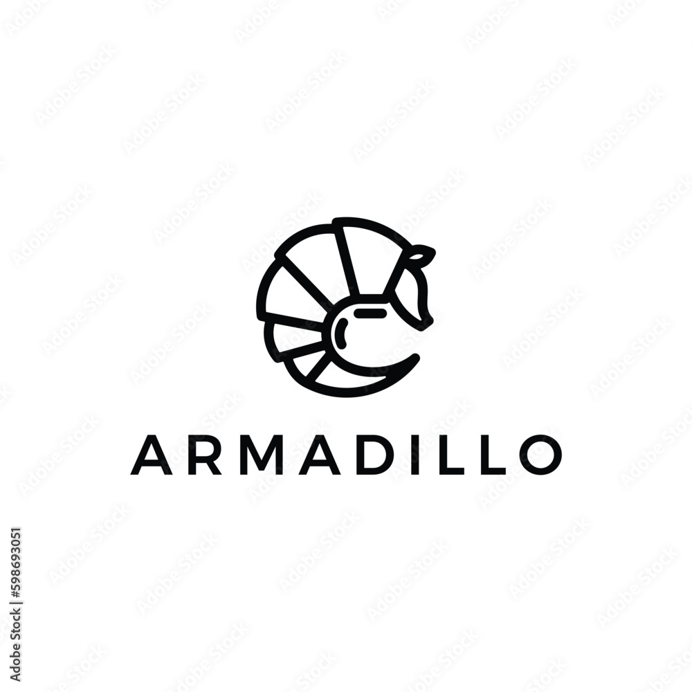 Simple Armadillo Logo Design Vector Stock Vector | Adobe Stock
