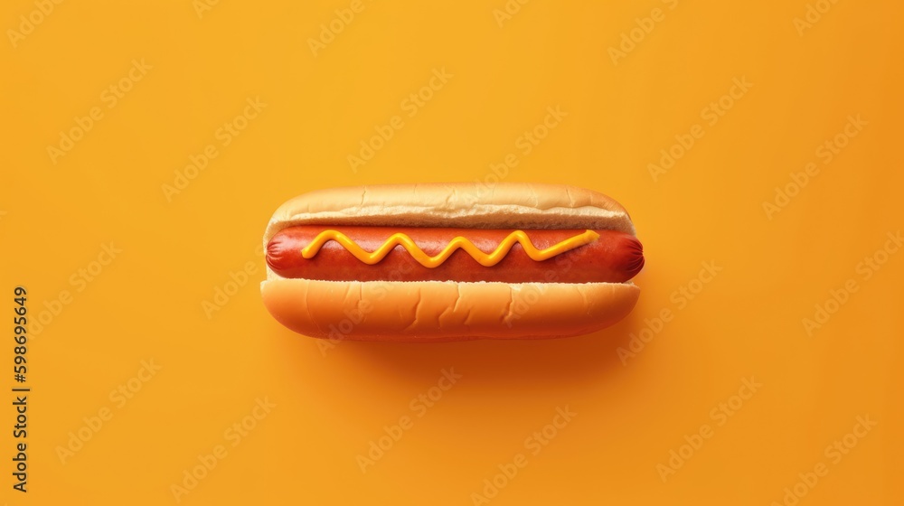 Stockillustratie Minimalist Hot Dog Background, Stylish Design, Space ...