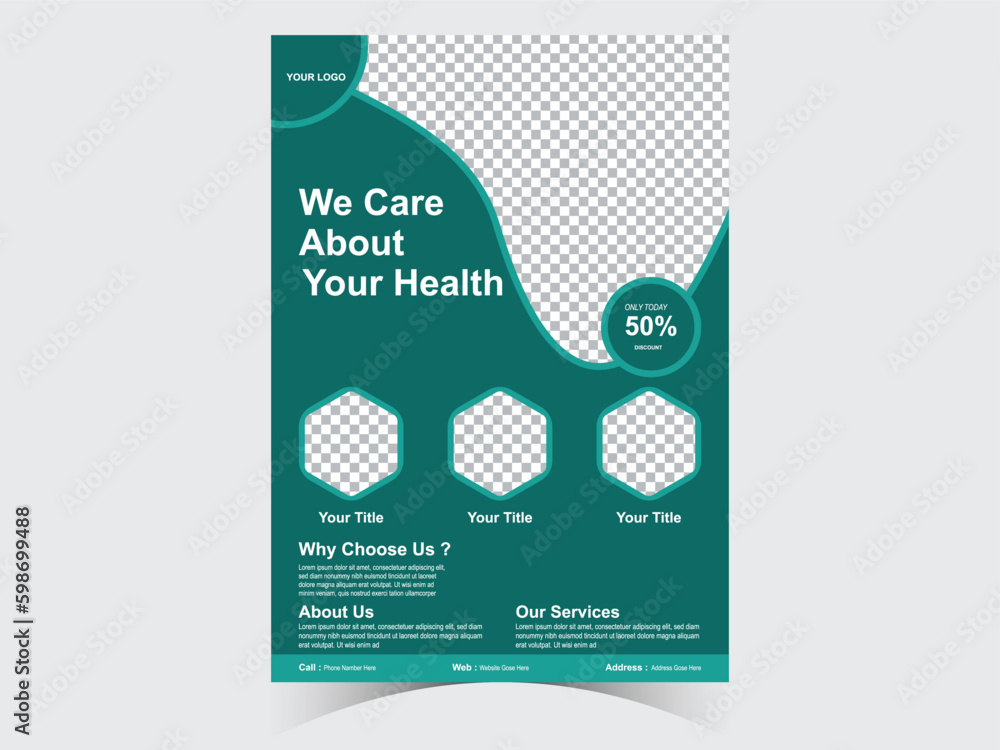 Modern Medical Flyer Template Design.Dental Care Flyers Template ...
