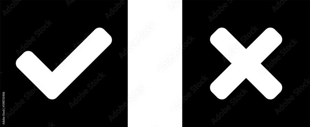 Yes and No or Right and Wrong or Approved and Declined Icons with Check ...