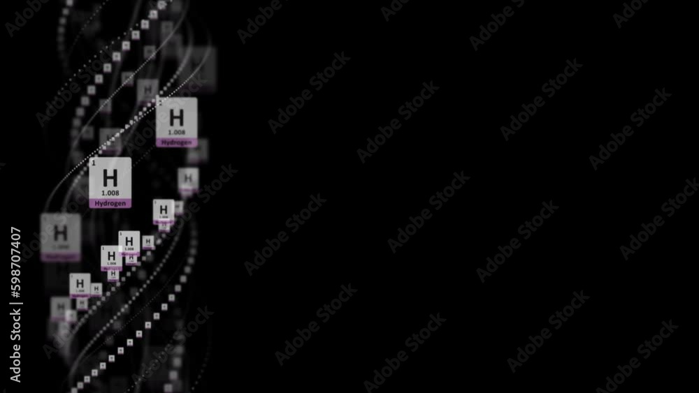 HYDROGEN Molecule Symbol, Chemistry Periodic Table, Animation ...