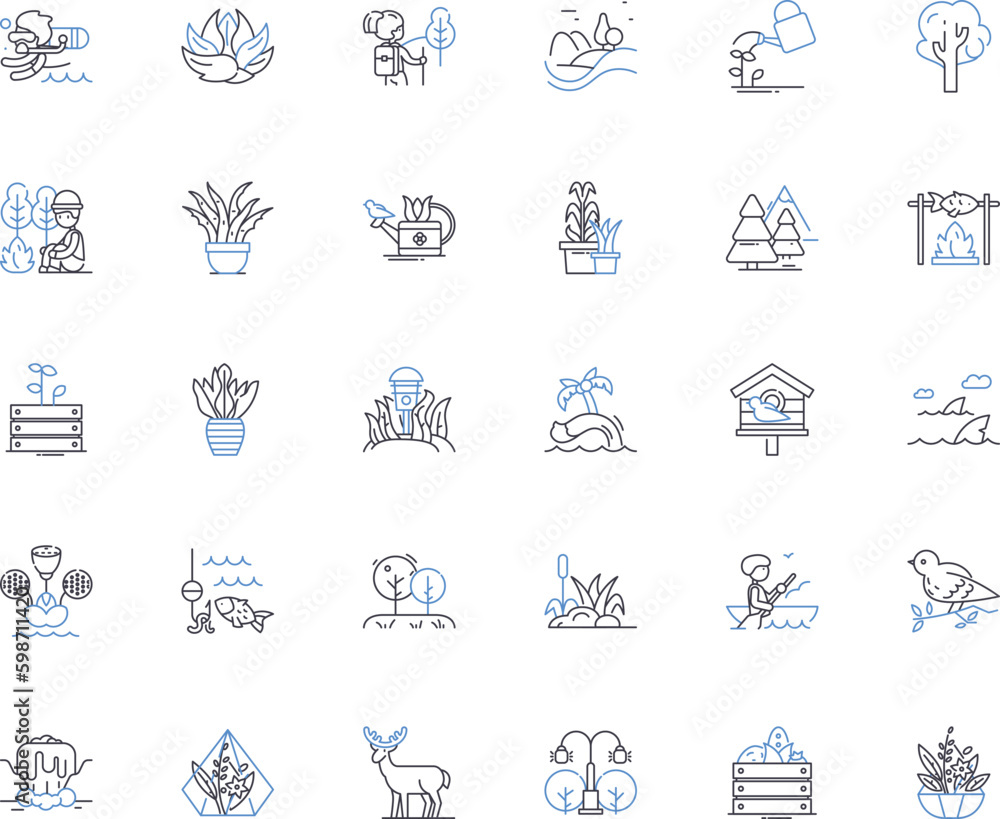 Environment line icons collection. Sustainability, Pollution, Ecosystem ...