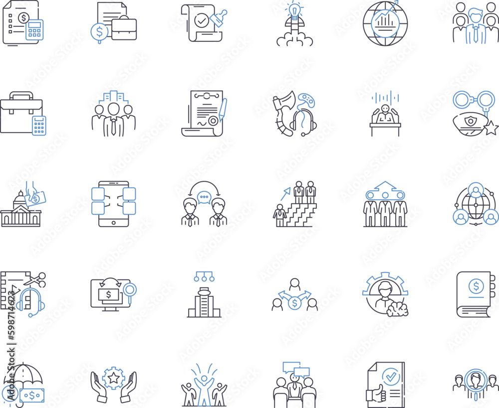 Data Analysys Line Icons Collection Analytics Statistics Visualization Interpretation