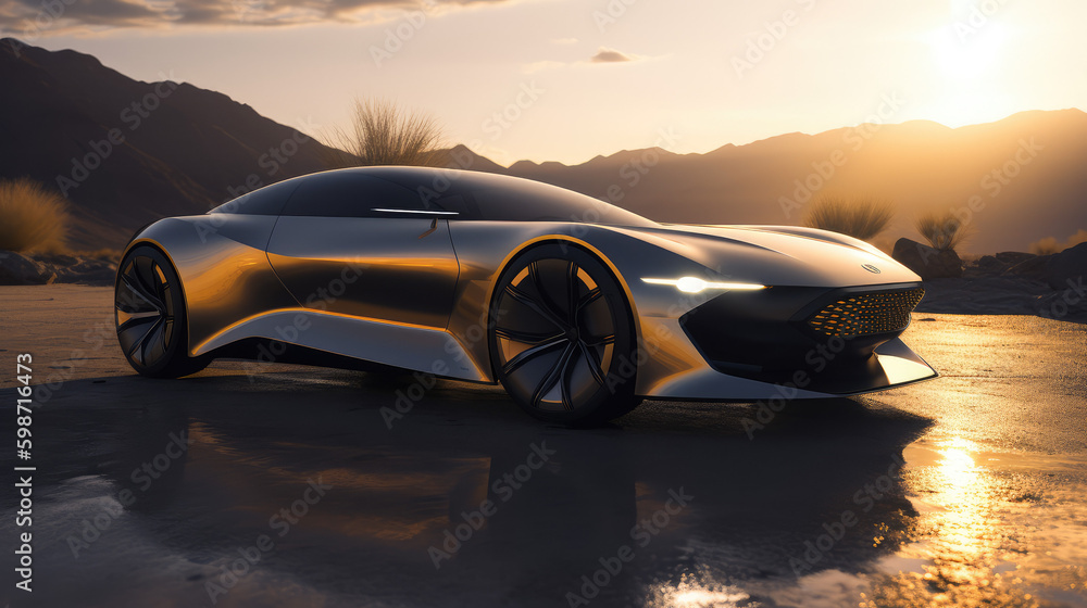 Futuristic luxury vehicle, high-tech design of a concept car ...