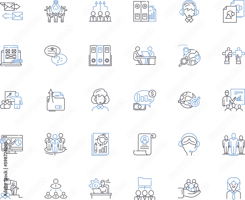 Unit personnel line icons collection. Soldiers, Officers, Enlisted ...