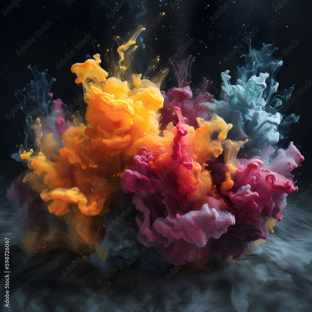 Entropy, a scene depicting the chaotic dance of swirling colors, as if ...