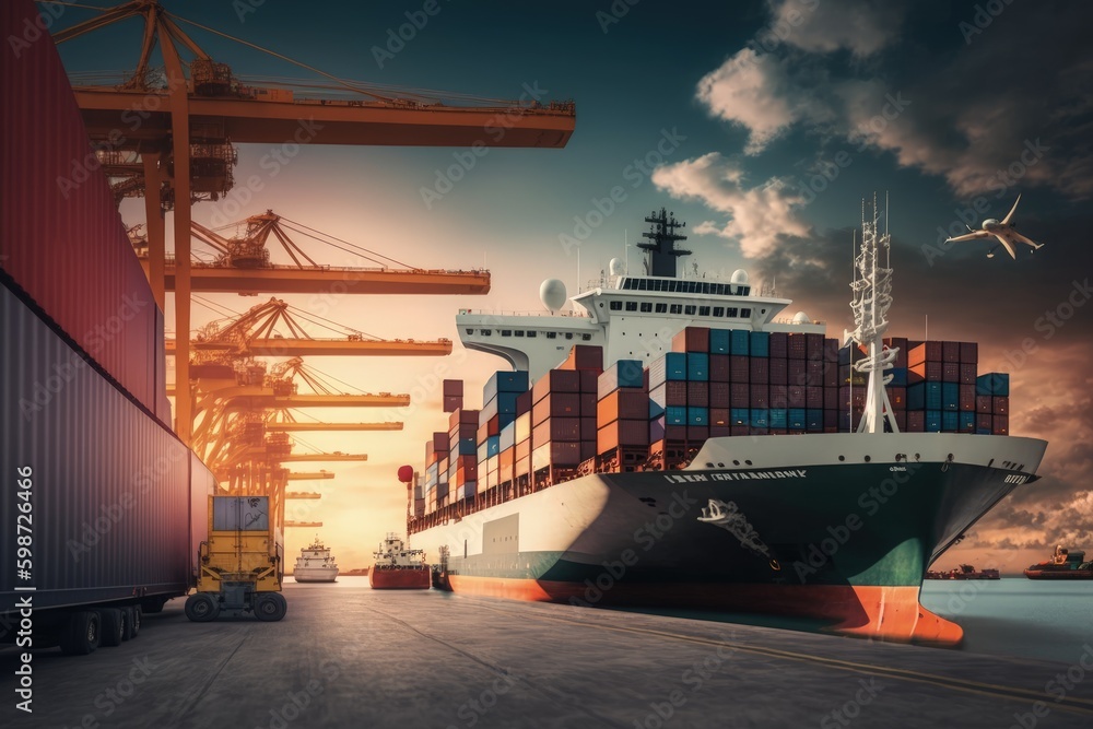 Worldwide transportation, global shipment, transport. Freight, shipping ...