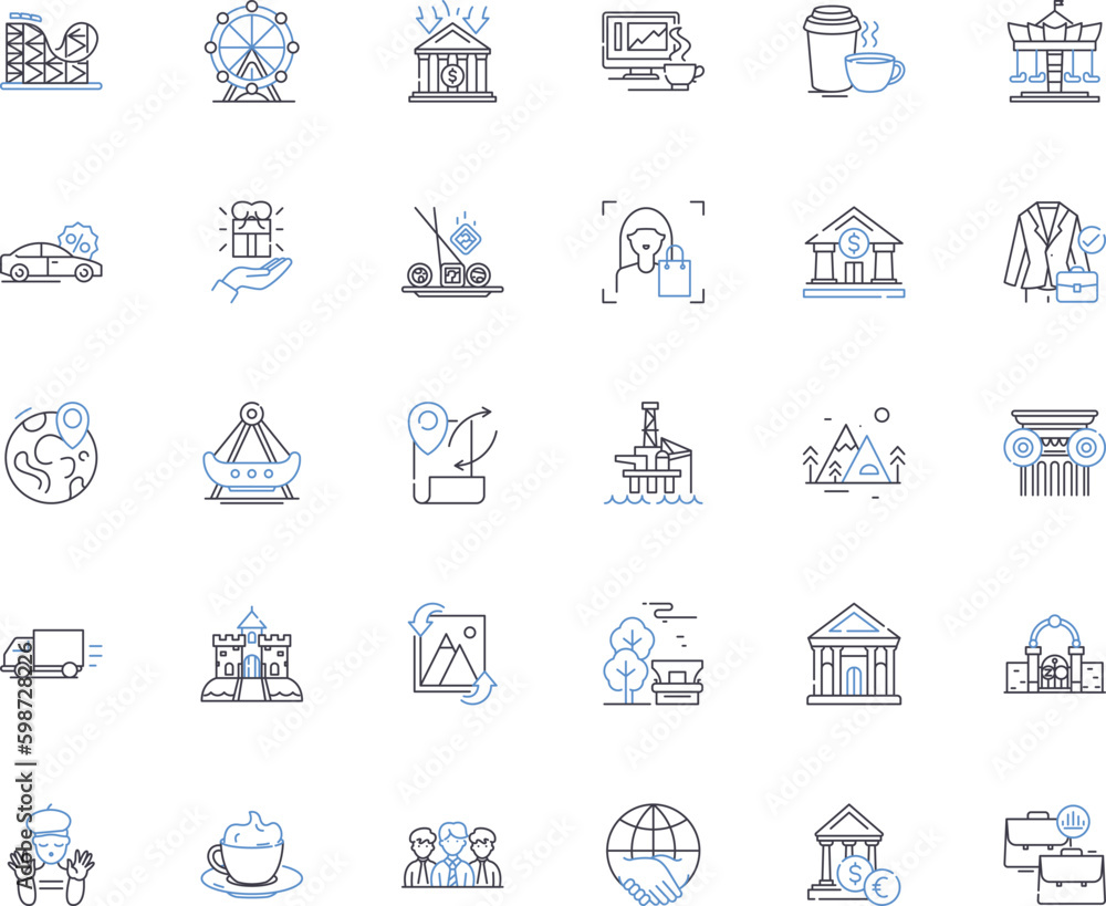 Shopping center line icons collection. Mall, Store, Retail, Shops ...
