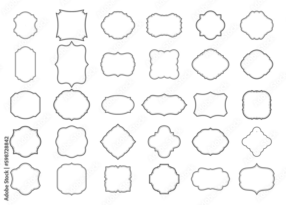 Art floral corners and border embellishment. Vector corner frames and ...