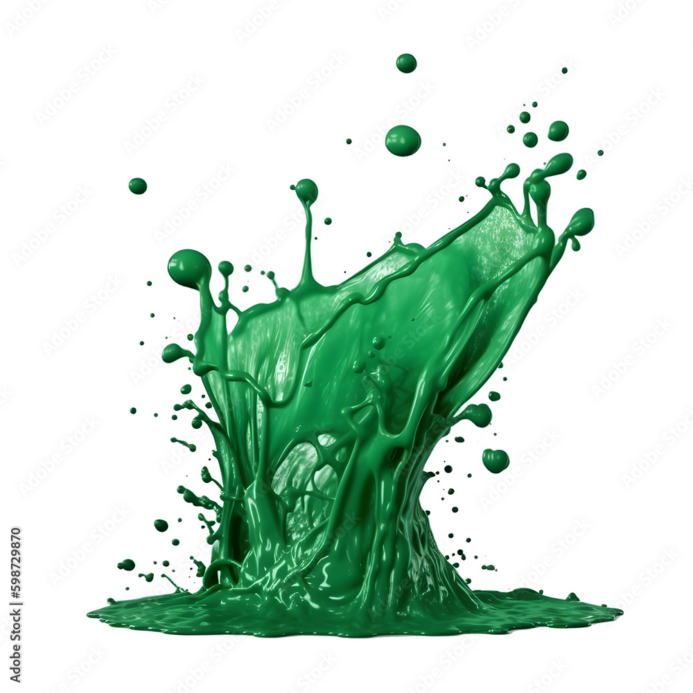 green slime splash on transparent background ,isolated slime explosion ...