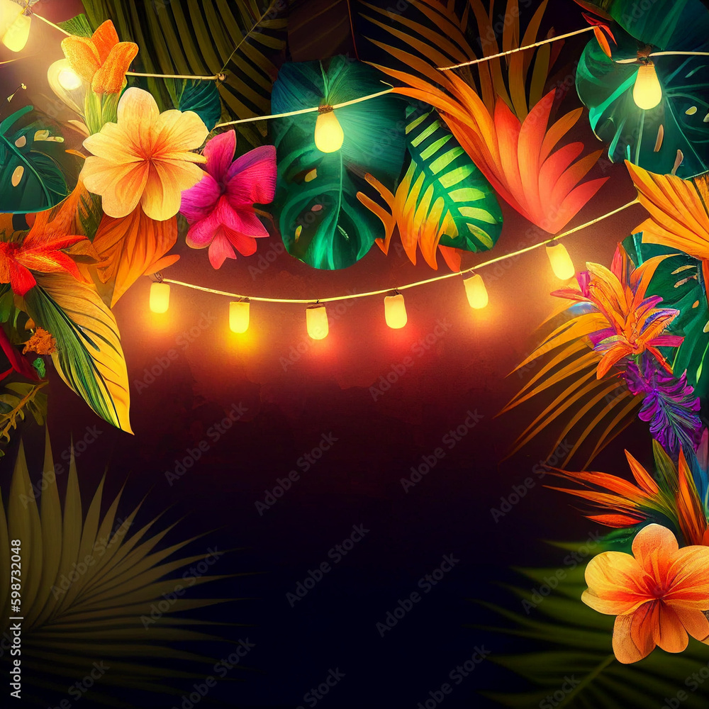 Tropical party Hawaiian luau, Havana nights, fiesta or backyard summer ...