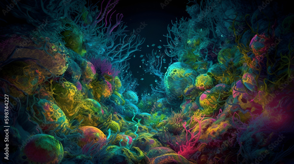 ai generated of Mariana Trench Magical fantasy psychedelic creatures ...