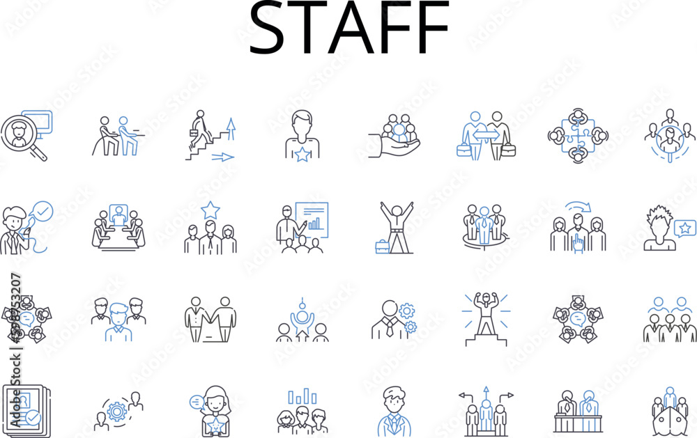 Staff line icons collection. Personnel, Employees, Workers, Team ...