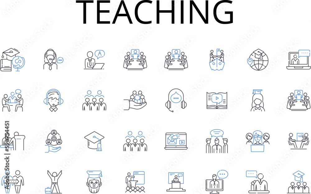 Teaching line icons collection. Instructing, Educating, Tutoring ...