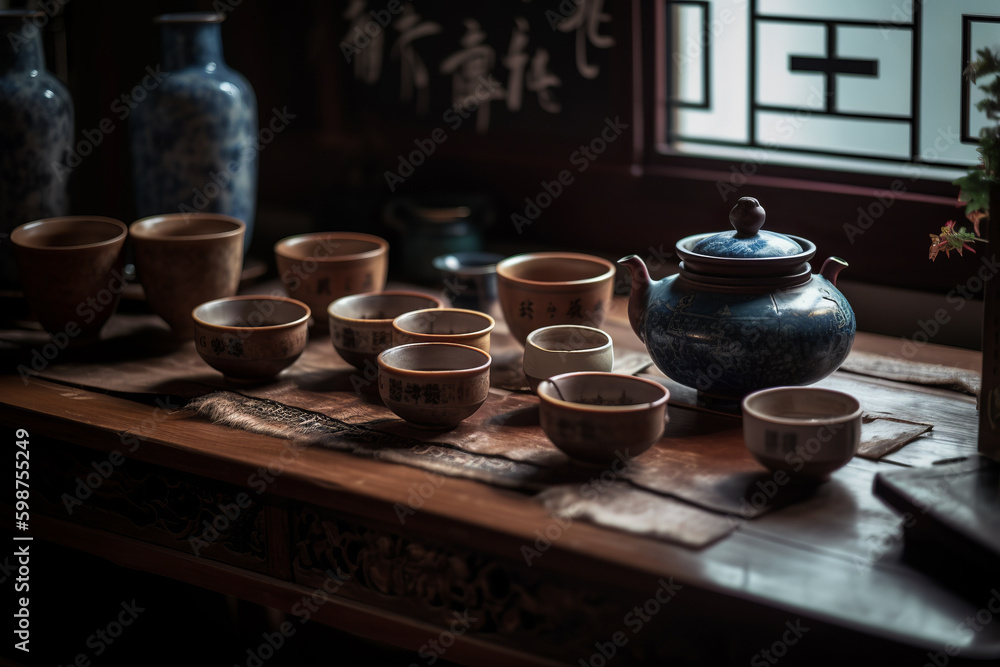 The traditional Chinese tea ceremony, also known as Gongfu Cha. Harmony ...