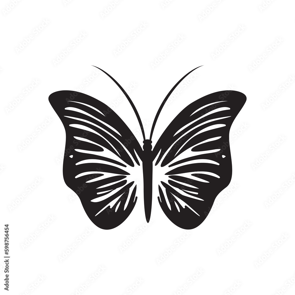 Butterfly Icon, Moth Symbol, Insect Silhouette, Butterflies Pictogram ...