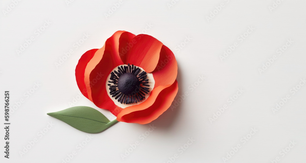 Red poppy symbol emblem for World War Victims Remembrance Day. Red ...