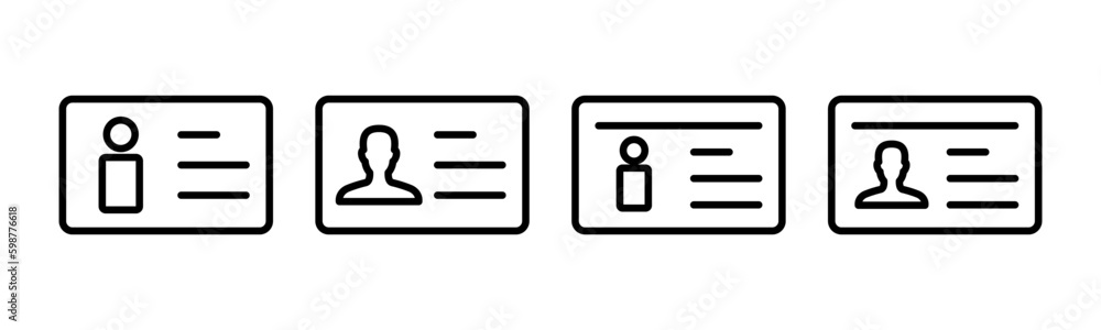 License icon vector illustration. ID card icon. driver license, staff ...