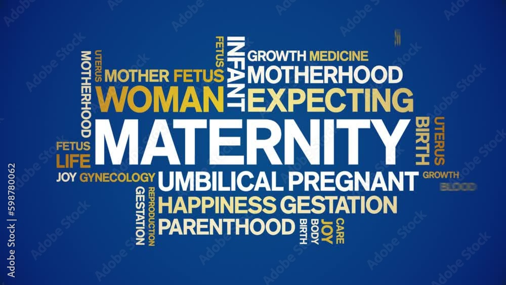 Maternity animated tag word cloud;text design animation kinetic ...