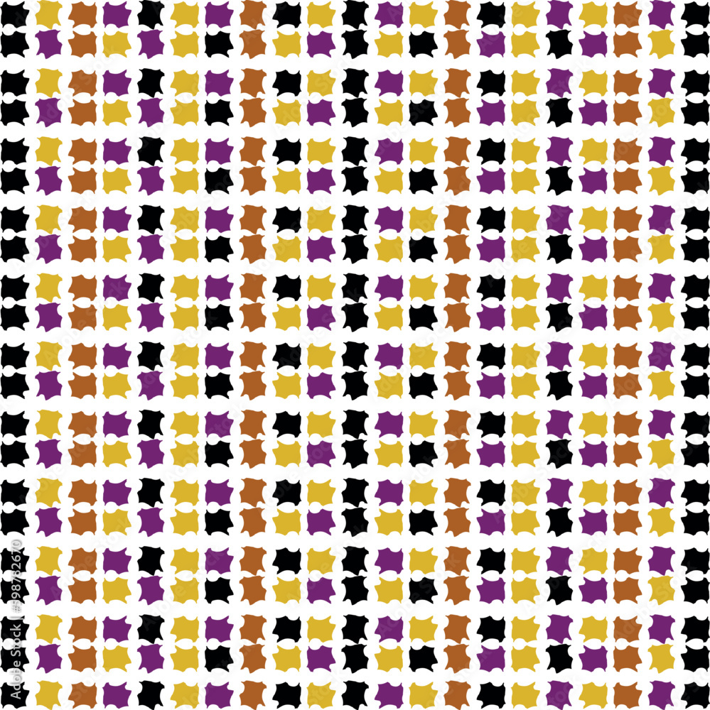 The pattern consists of a cluster of colored spots that look like torn ...