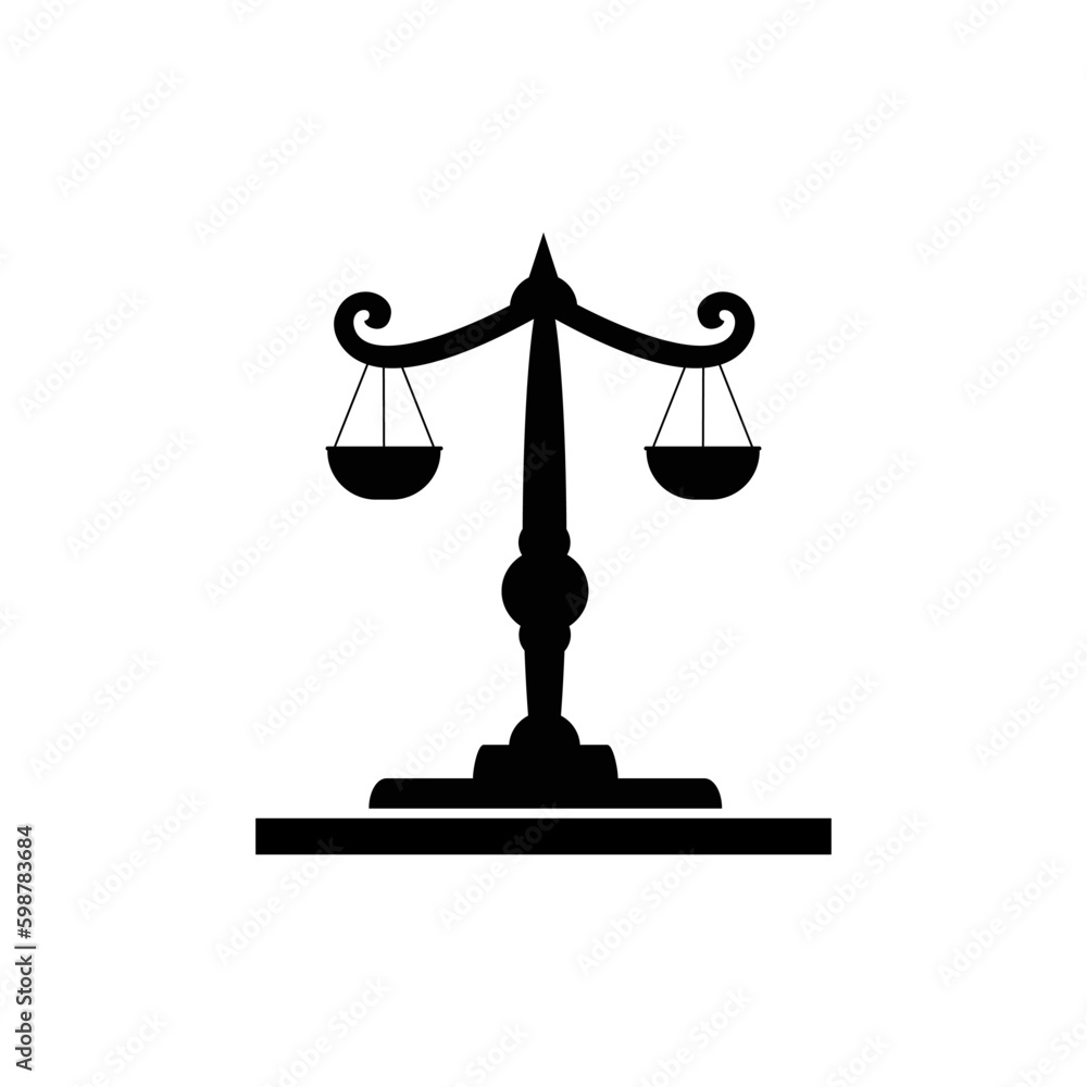 Icon of scales of law and justice for weight of legal judge. Weigh ... Icon of scales of law and justice for weight of legal judge. Weigh ...