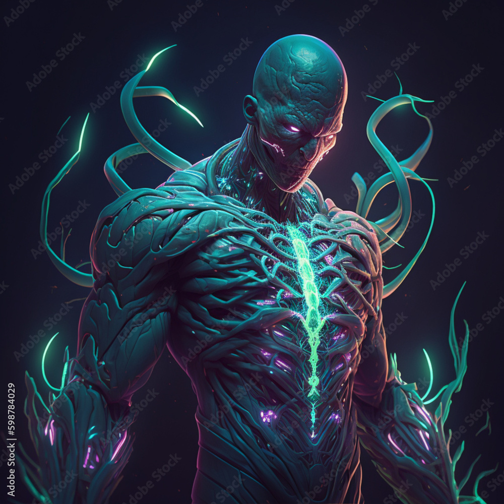 monsters alien from outer space. white shadow skeleton man halloween ...