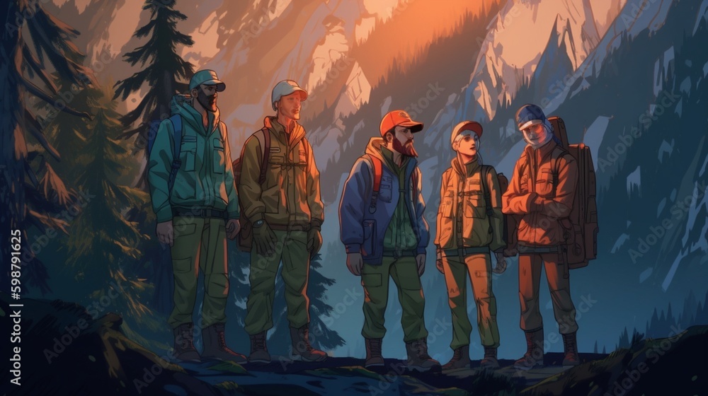 five agents on an exploration mission in boreal forest and mountain ...