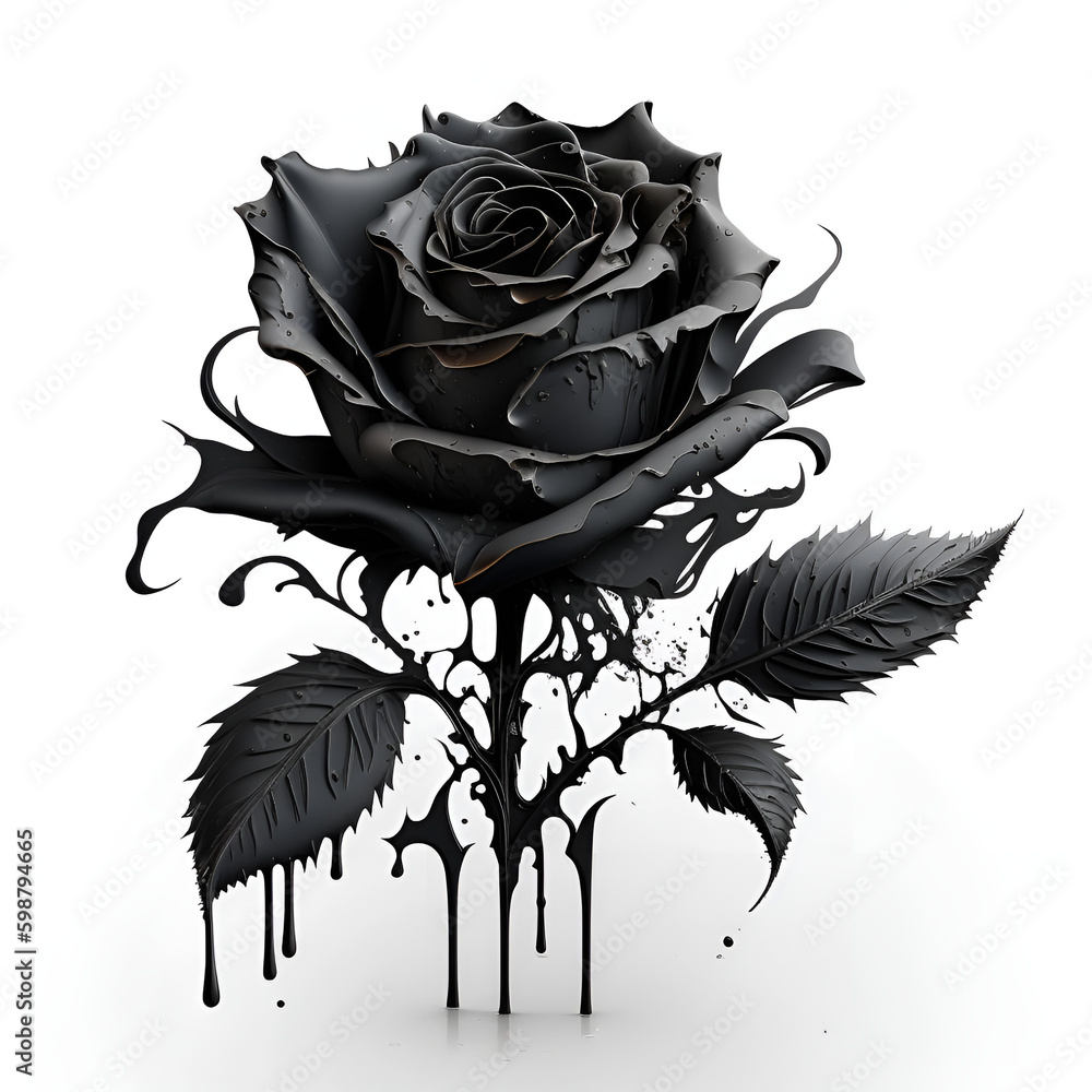 Beautiful black roses on a white background generative ai Stock ...