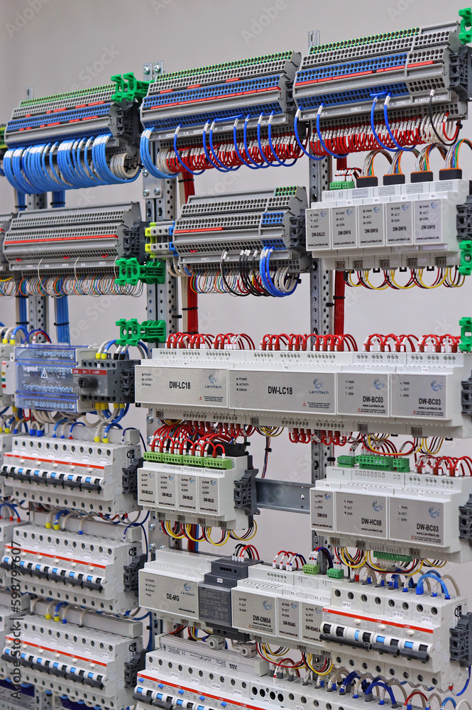 Electric switchboard on the Larnitech automation and ABB circuit ...