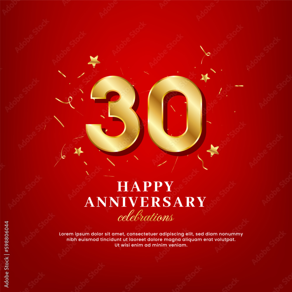 30 years of golden numbers, anniversary celebrating text, and ...