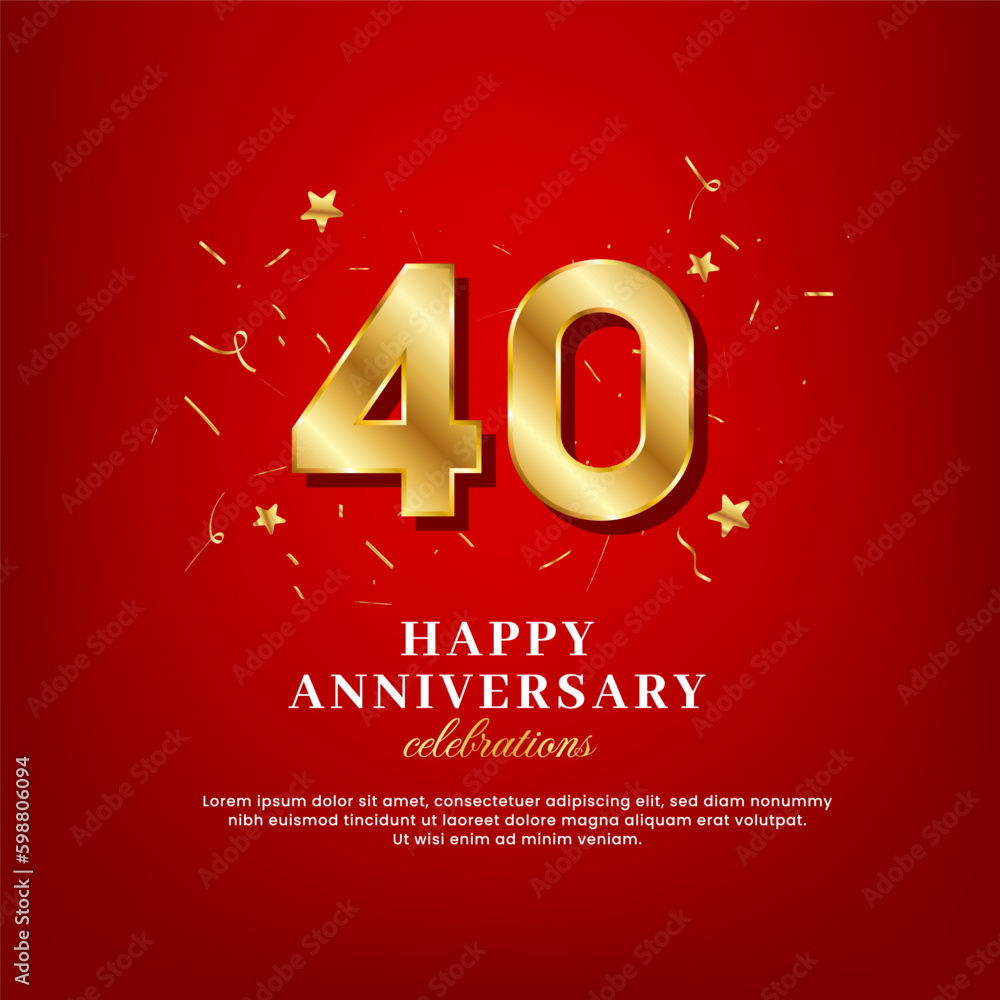 40 years of golden numbers, anniversary celebrating text, and ...
