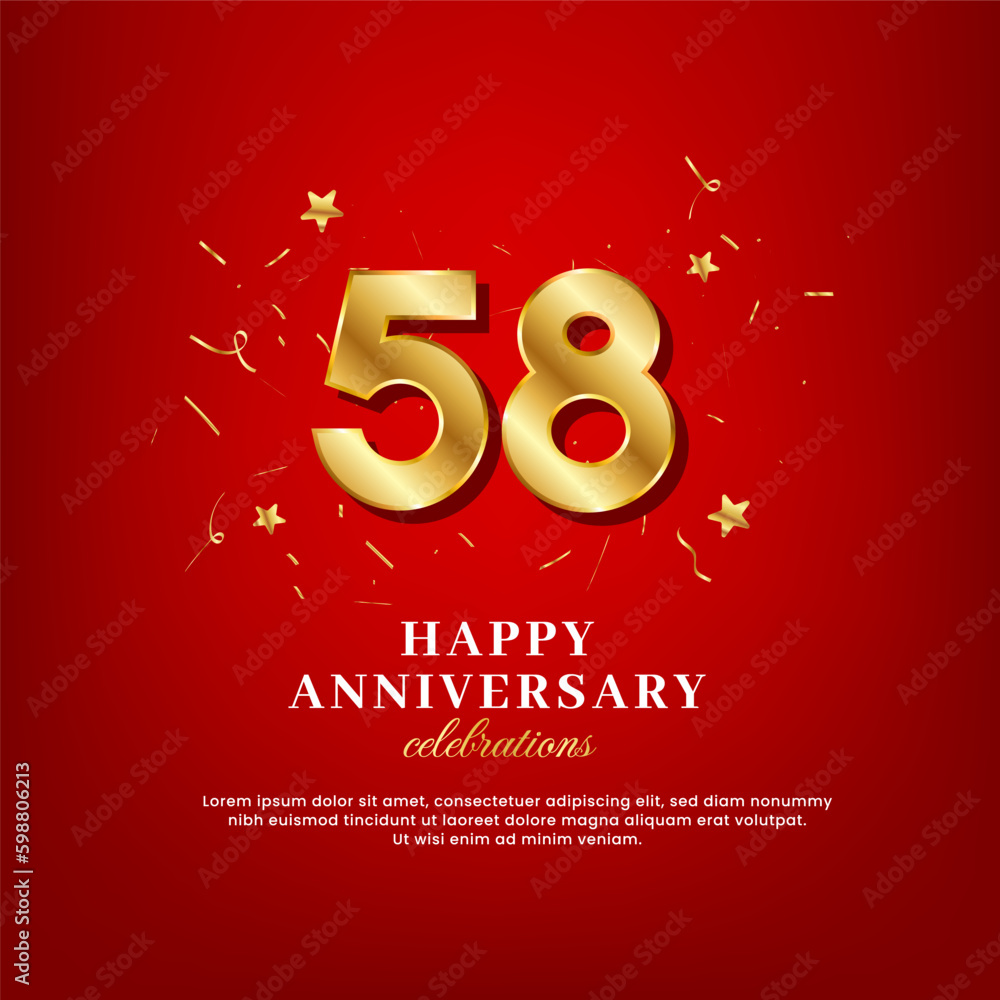 58 years of golden numbers, anniversary celebrating text, and ...
