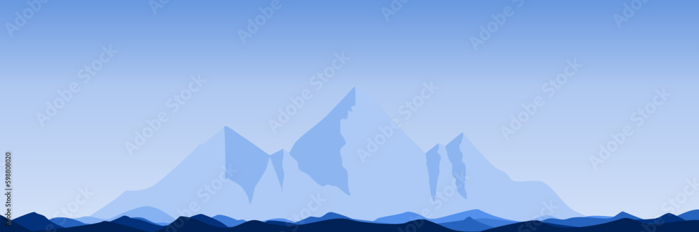 mountain landscape sunset flat design vector illustration good for web ...