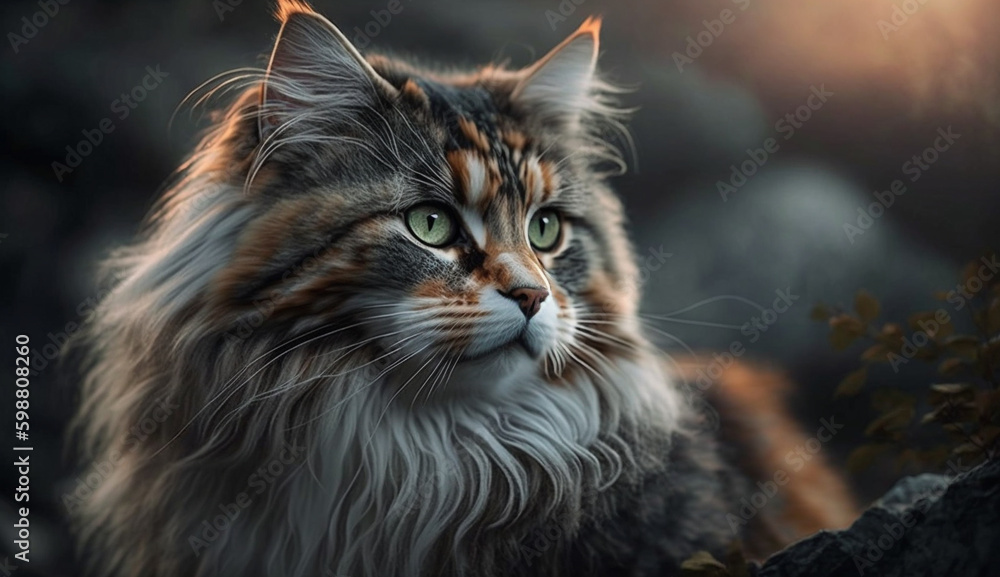 Norwegian Forest Cat cat. beautiful instagram photography - Generative ...