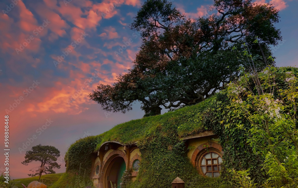MATAMATA- NEW ZEALAND -NOVEMBER -2- 2022: Hobbiton - movie set created ...