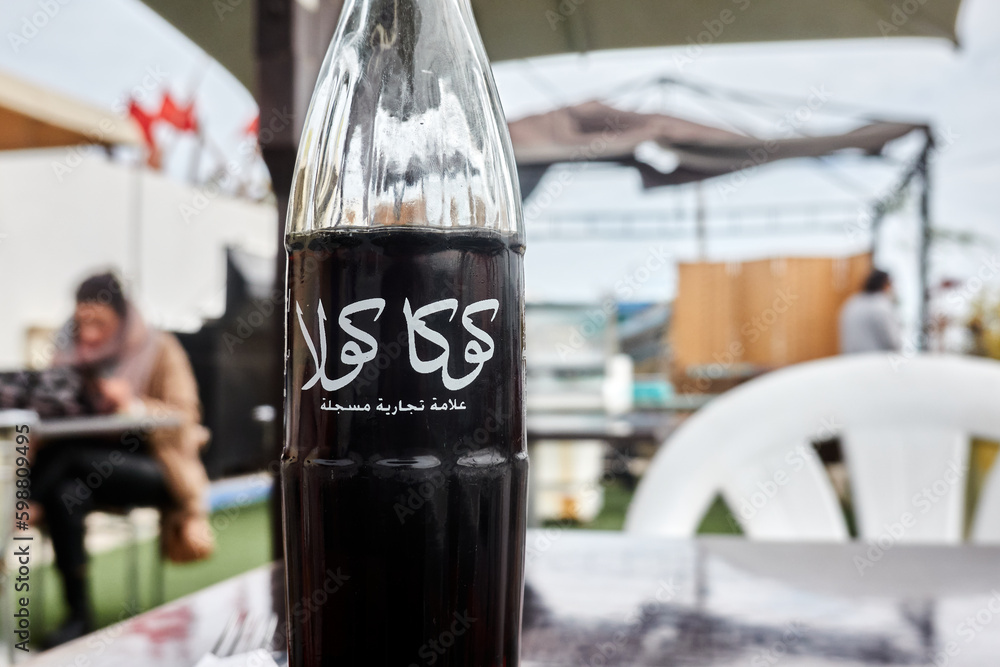 Braunschweig, Germany, May 1, 2023: Coca-Cola lettering in Arabic ...