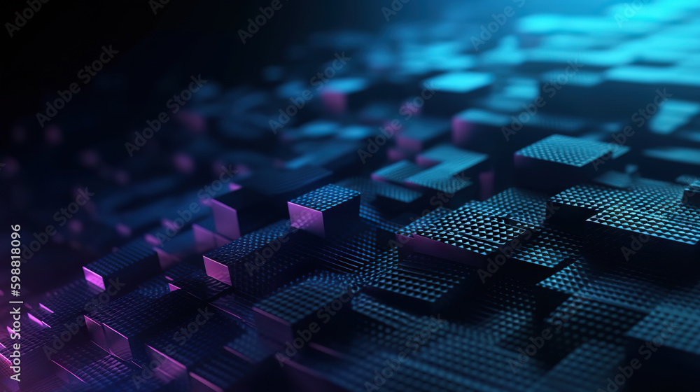 Modern abstract digital 3D background. Copy space. Based on Generative ...