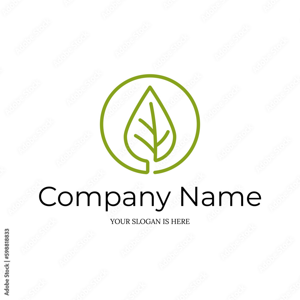 Leaf Growth Logo Design For Eco Bio Microgreen Generative Ai Stock Vector Adobe Stock