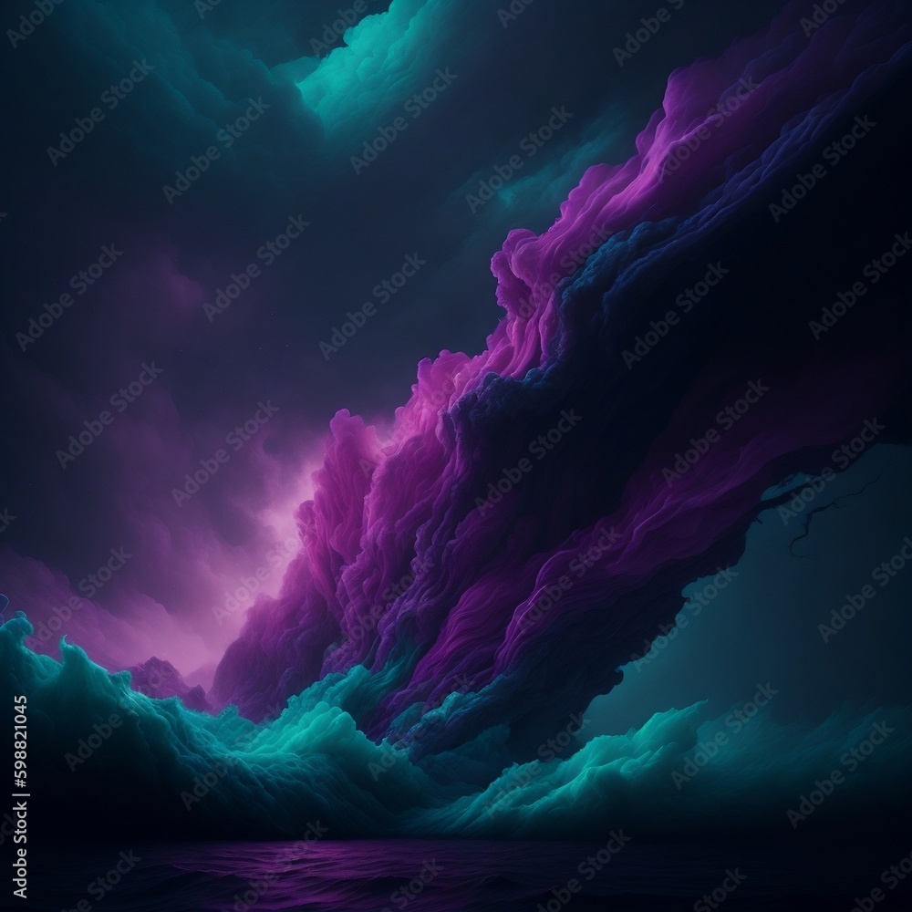 Fog texture. Colored haze. A mixture of colors and water. Mysterious ...