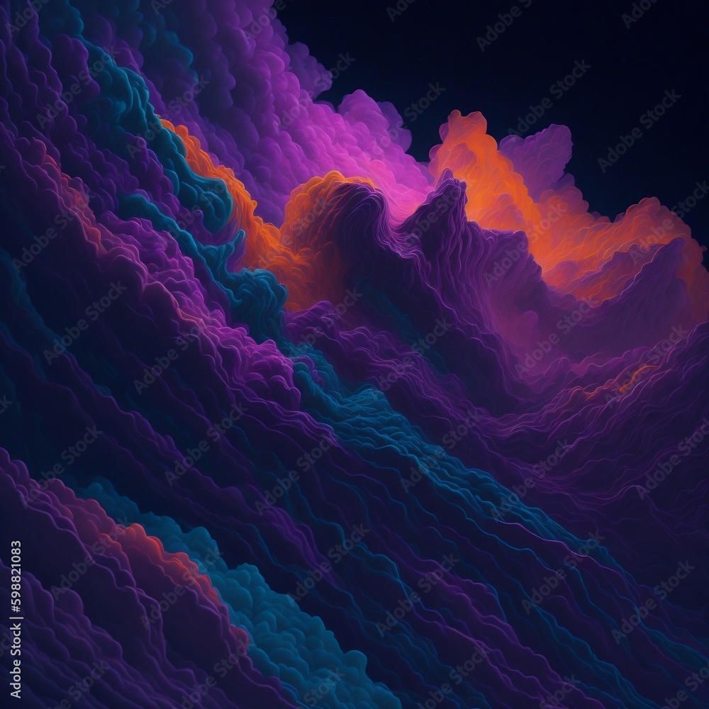 Fog texture. Colored haze. A mixture of colors and water. Mysterious ...