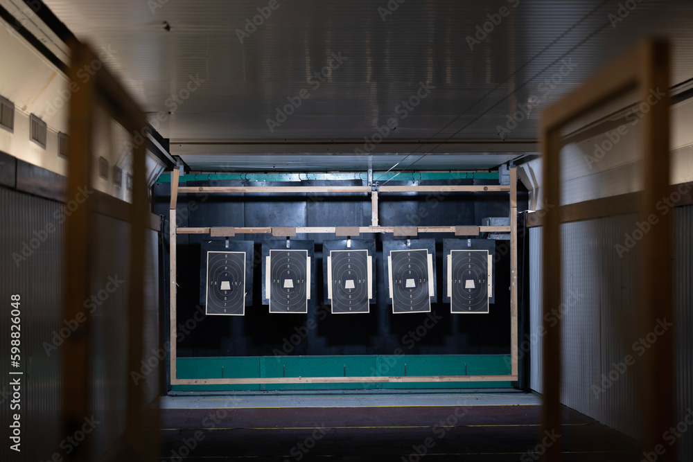 Indoor Shooting Range with Target in Switzerland. Stock Photo | Adobe Stock