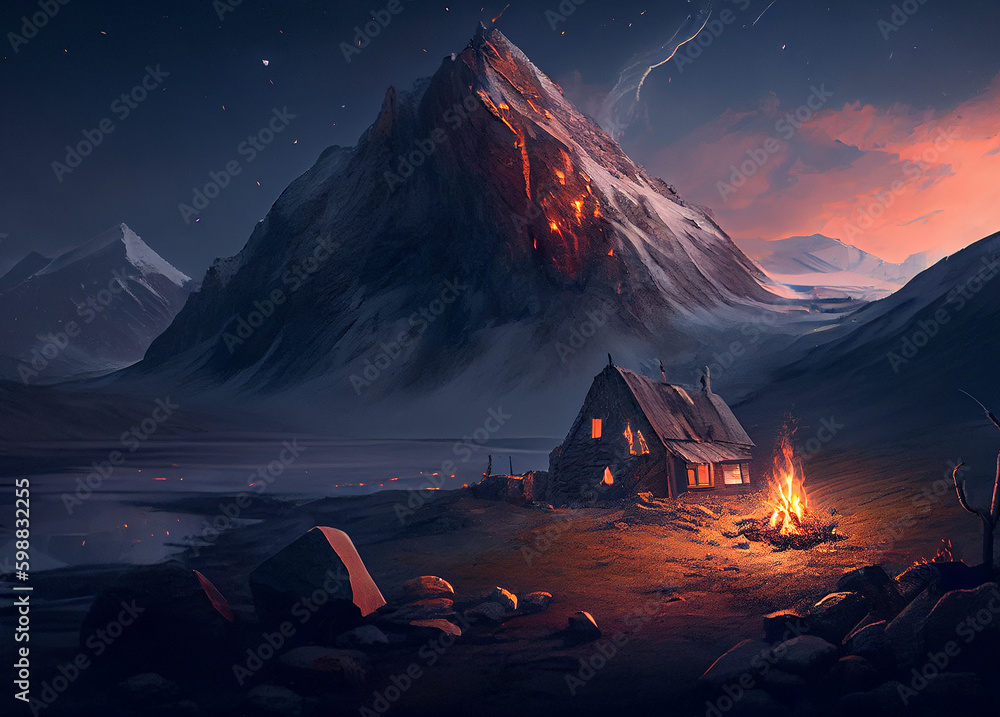 Flames Ascending the Mountains Heights: The Enchanting Dance of a ...