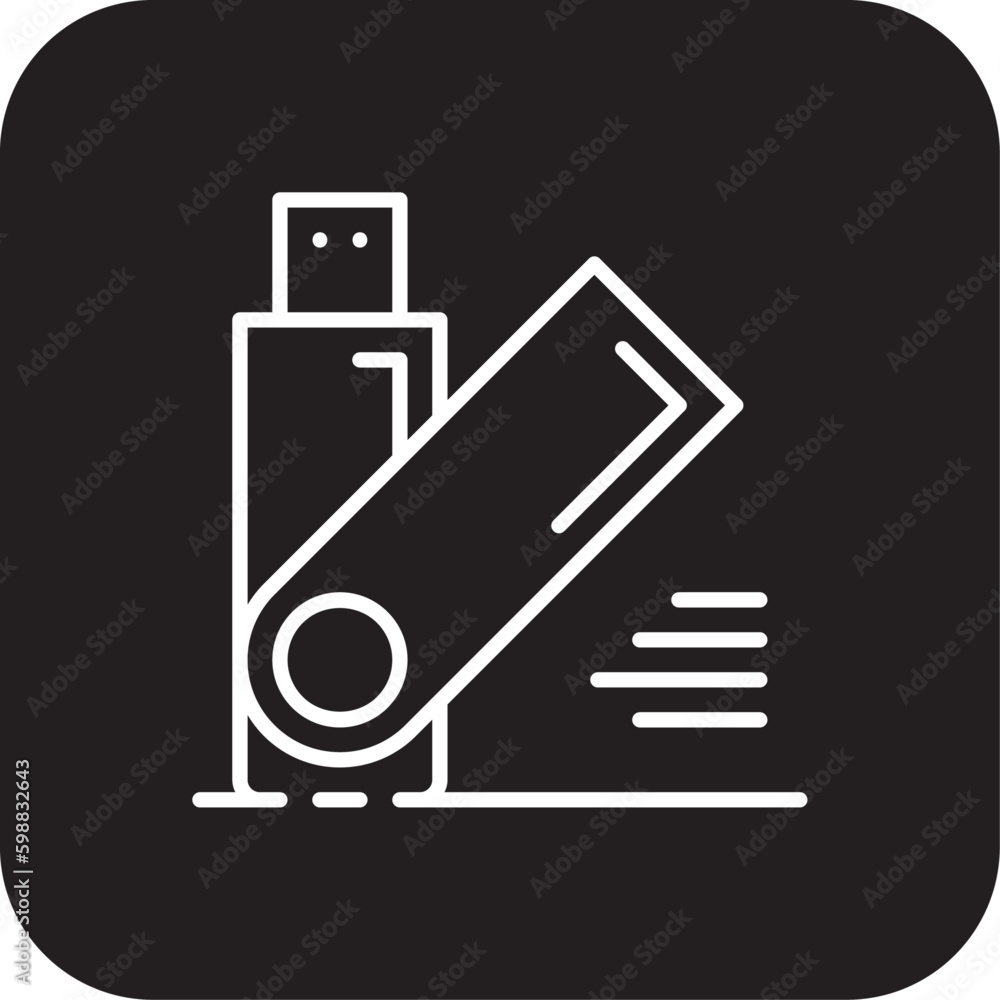 Flashdrive Technology icon with black filled line style. device ...