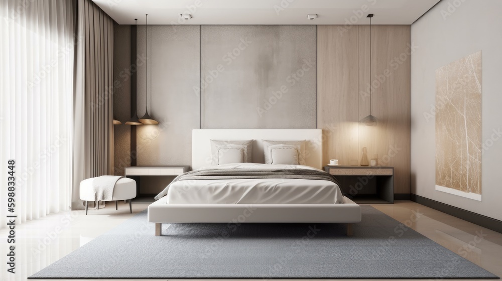 Modern Bedroom Background. Stylish Interior Design. Generative AI ...