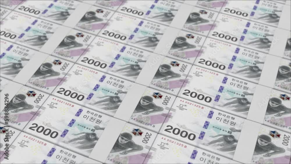 2000 SOUTH KOREAN WON banknotes printing by a money press Stock ビデオ ...