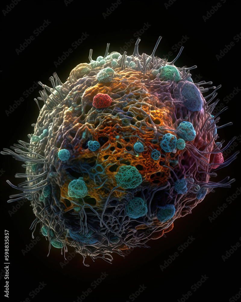 3D Cellular biological Structure, fungus, mycelium, bio culture ...