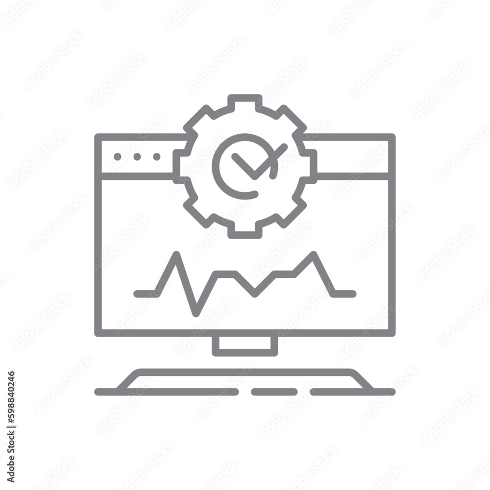 Windows Diagnostic Information technology icon with black outline style ...