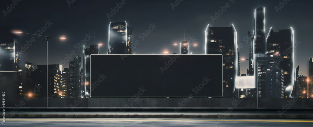 Blank advertising LED billboard installed outdoor. Generative ai. Stock ...